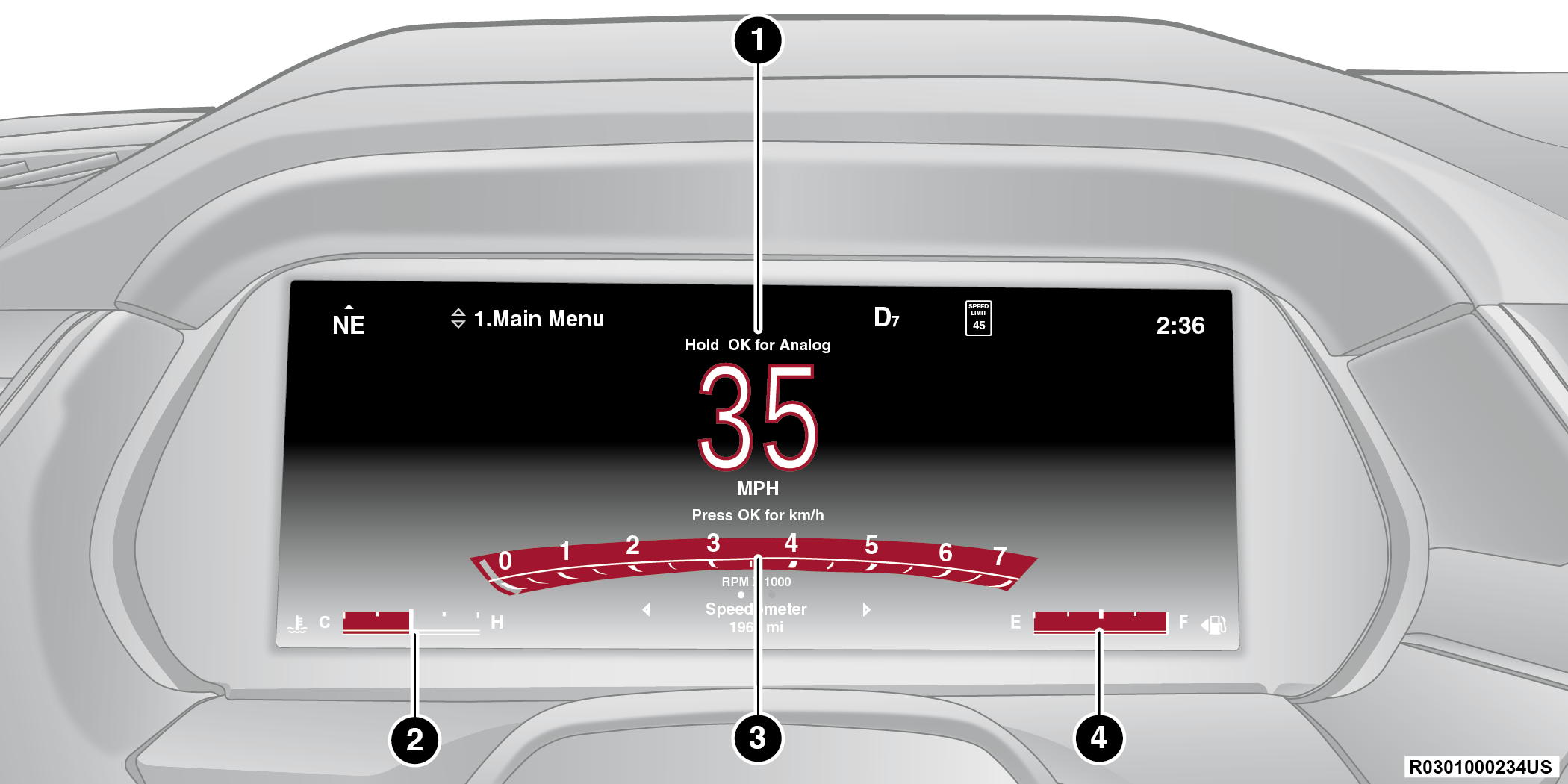 Base instrument cluster 2022 Jeep Wagoneer | Owner’s Manual